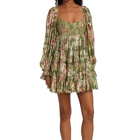 Hermant & Nandita | Dresses | Hermant Nandita Tiered Metallic Mini ...